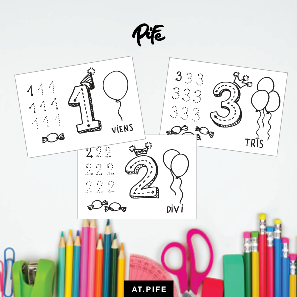 CIPARU krāsojamās darba lapas | 10 lapas - LV-KRĀSOJAMĀS DARBA LAPAS ...